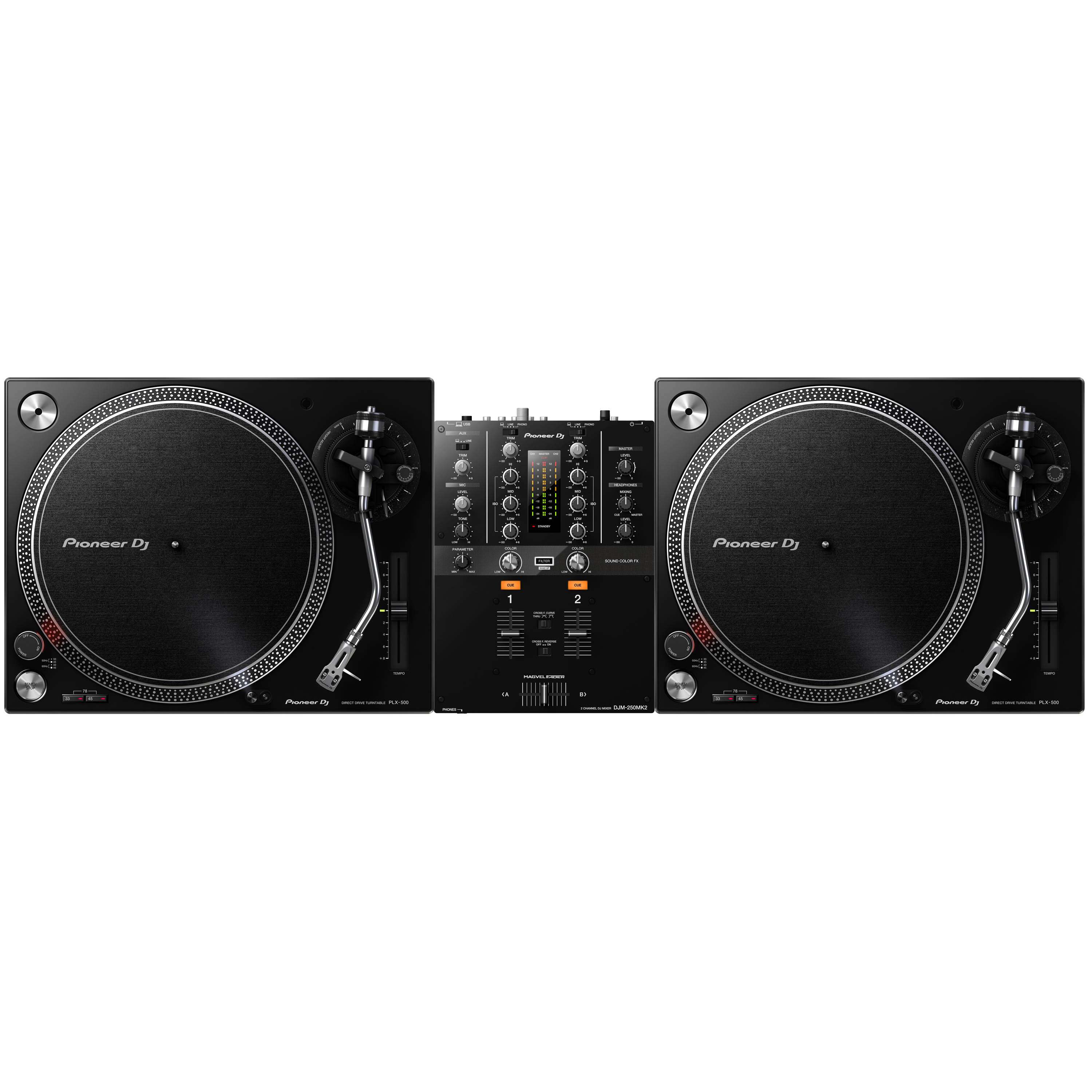 Pioneer DJ DJM-250 MK2 + PLX-500-K Bundle - DJ-Technik.de