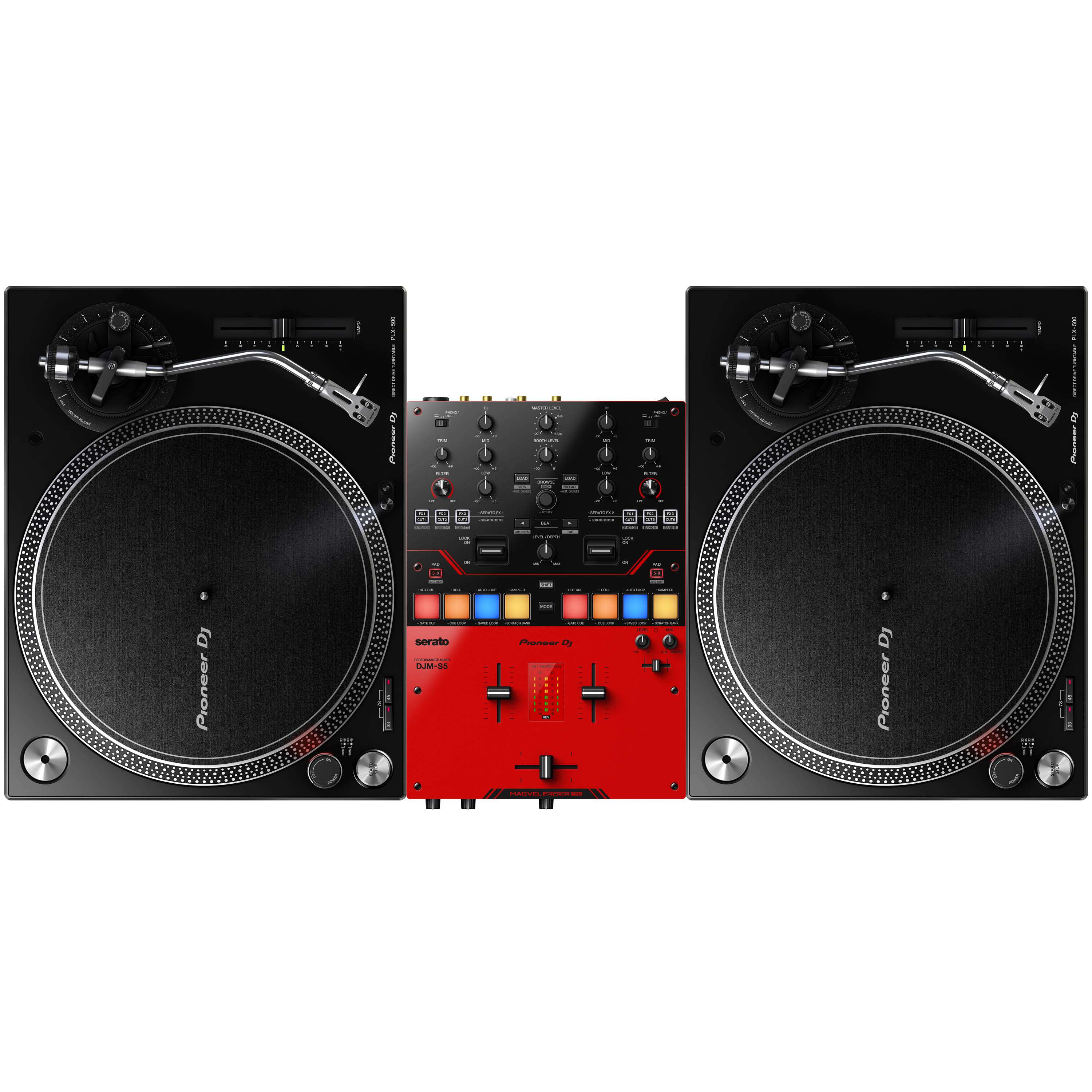 Pioneer DJ DJM-S5 + PLX-500-K Bundle - DJ-Technik.de